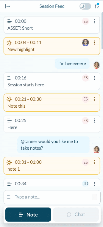 Note taking using Lookback